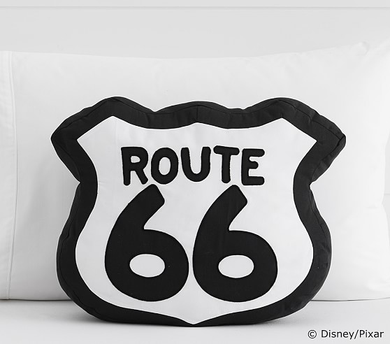 Disney•Pixar Cars Route 66 Shaped Nursery Throw Pillow | Pottery Barn Kids