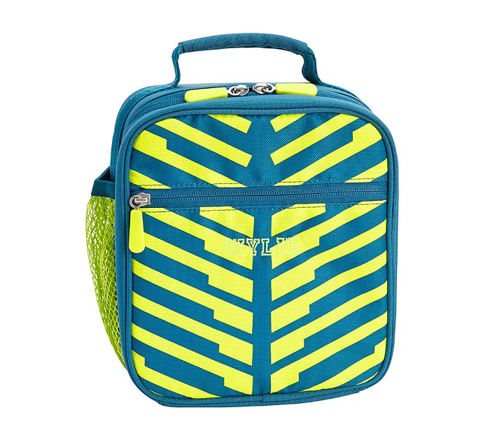 Gear-Up Teal Blocked Chevron Classic Kids Lunch Box | Pottery Barn Kids