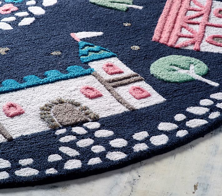 Castle Play Rug 7 ft Round | Patterned Rugs | Pottery Barn Kids