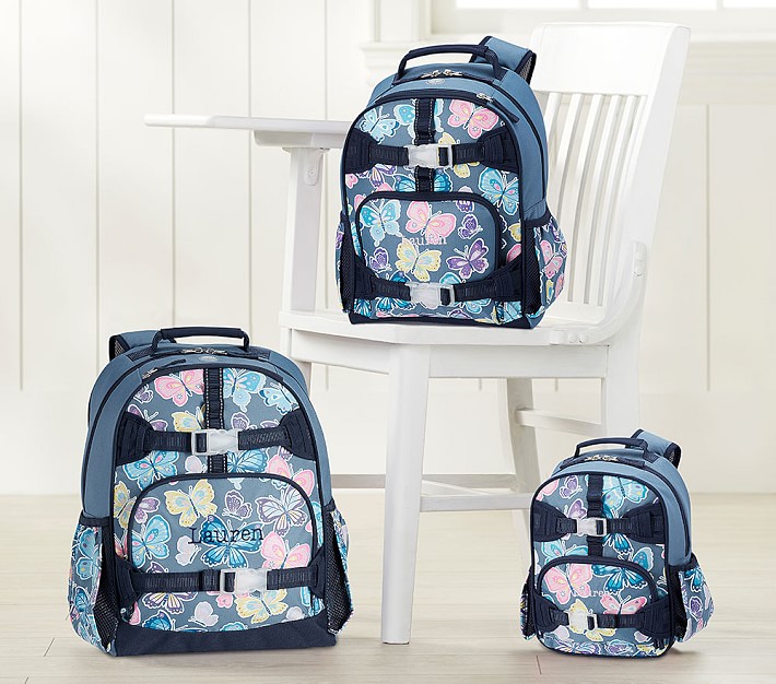 Mackenzie Blue Glow-in-the-Dark Mariposa Kids Backpacks | Pottery Barn Kids