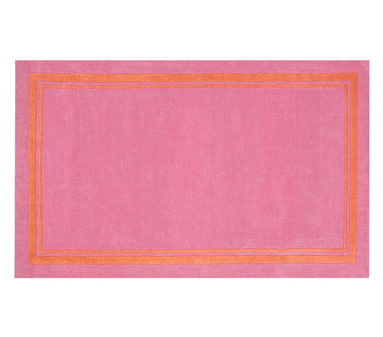 Bright Pink & Orange Harper Rug | Solid Color Rug | Pottery Barn Kids