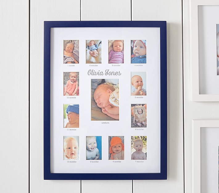 Navy Lacquer First Year Frame | Baby Keepsake | Pottery Barn Kids