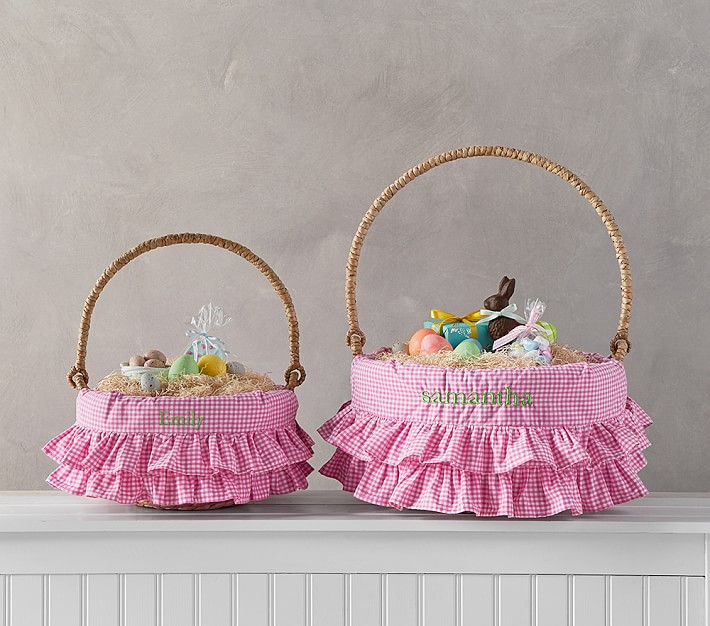 Pink Gingham Ruffle Easter Basket | Pottery Barn Kids
