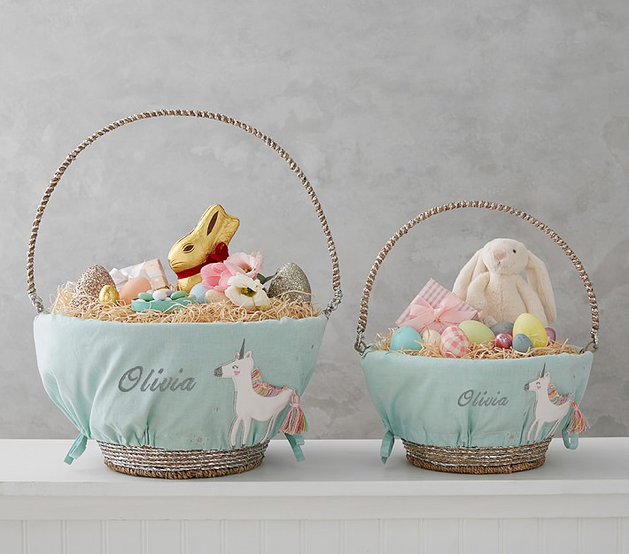 Aqua Unicorn Easter Basket | Pottery Barn Kids