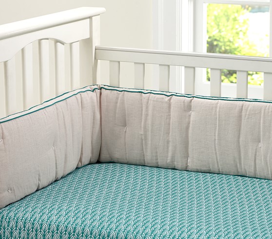 Bright Border Linen Baby Bedding | Crib Bedding | Pottery Barn Kids