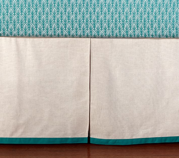 Bright Pink Border Crib Skirt | Pottery Barn Kids