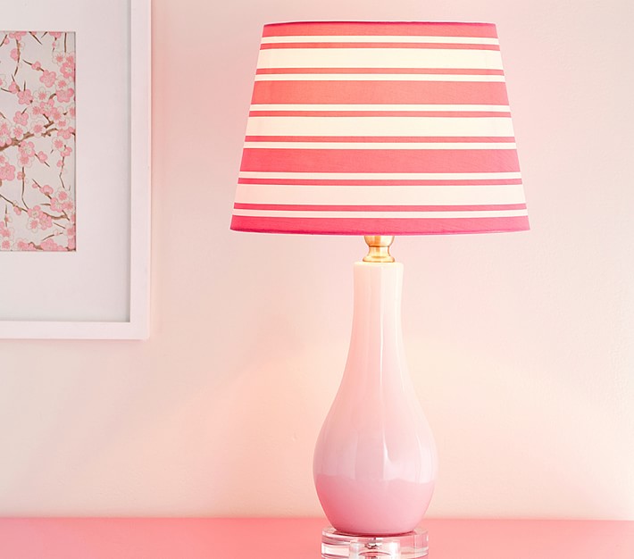 Bright Pink Charlie Rugby Shade | Kids Lamp | Pottery Barn Kids
