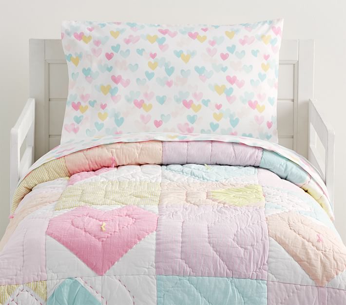 Organic Retro Heart Toddler Sheet Set | Pottery Barn Kids