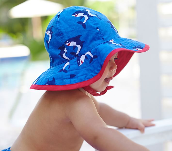 Shark Reversible Sun Hat & Diaper Cover | Pottery Barn Kids
