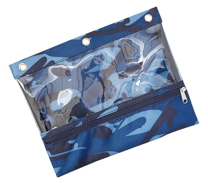 Mackenzie Blue Skateboard Camo Binder Kids Pencil Case | Pottery Barn Kids