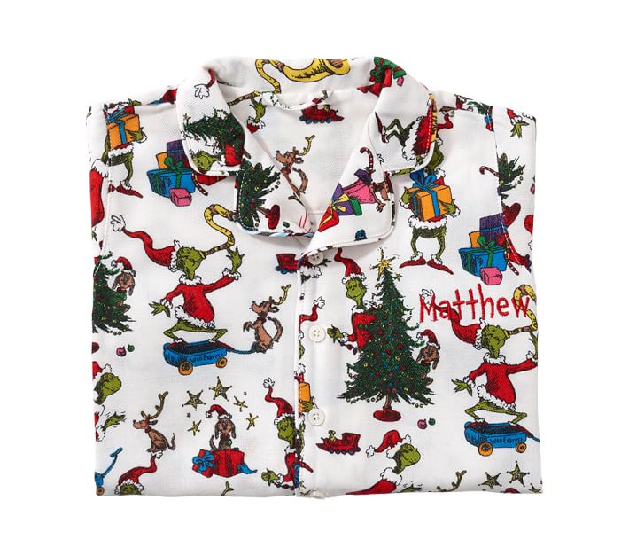 Dr. Seuss’s The Grinch & Max™ Kids Flannel Pajama | Pottery Barn Kids