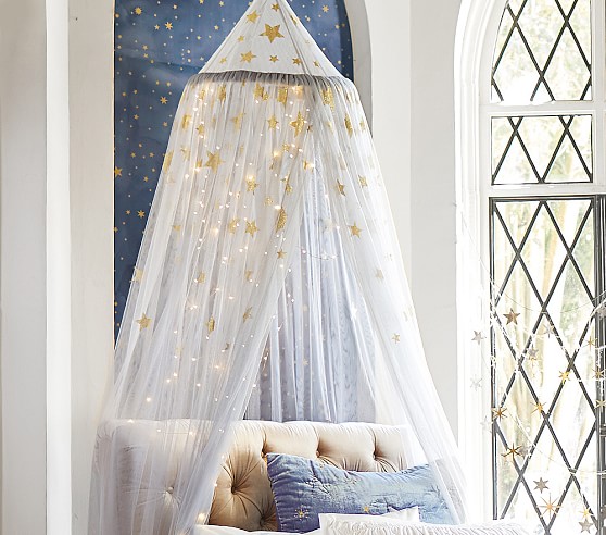 Gray Star Burst Bed Canopy | Pottery Barn Kids