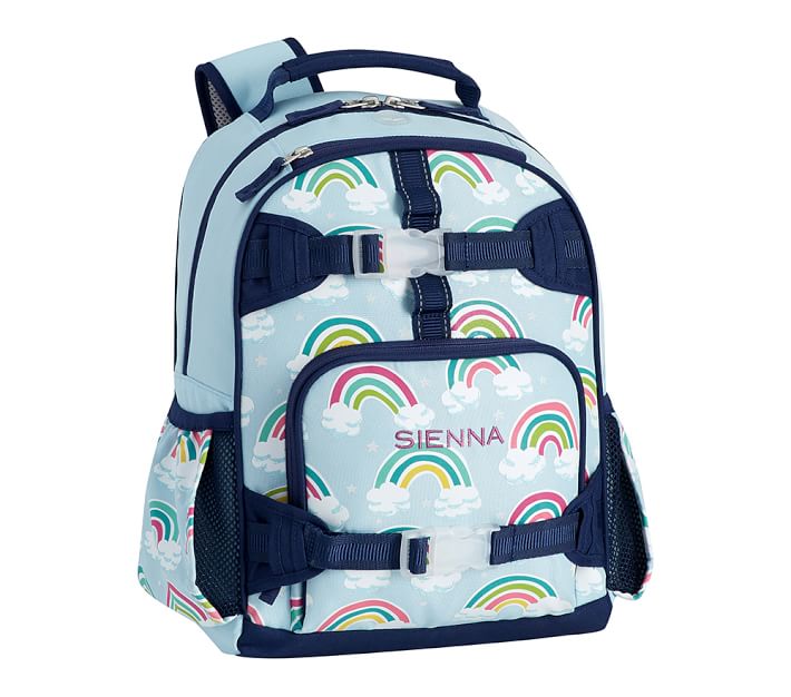 Light Blue Reflective Rainbow Kids Backpacks | Pottery Barn Kids