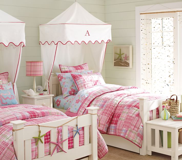 Girls' White Scallop Bed Canopy | Pottery Barn Kids