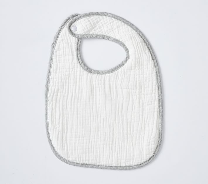 Muslin Linen Trim Bib | Pottery Barn Kids