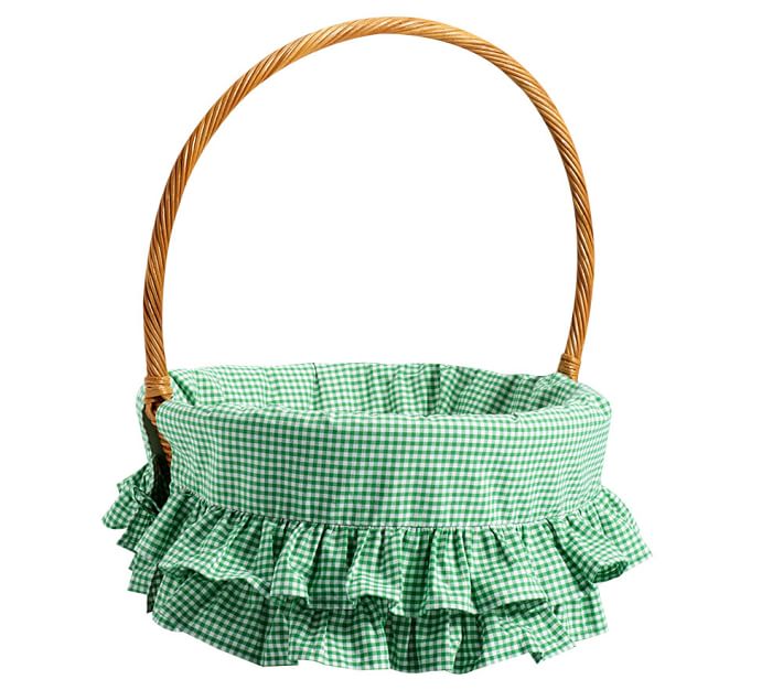 Green Gingham Ruffle Easter Basket | Pottery Barn Kids