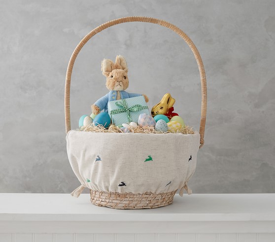 Embroidered Bunny Easter Basket | Pottery Barn Kids
