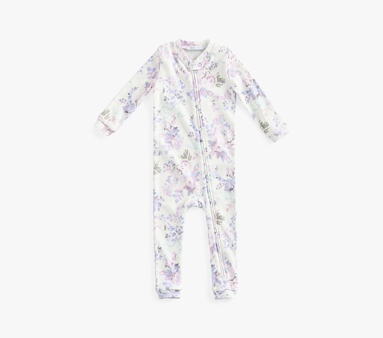 LoveShackFancy Lavender Damask Organic Nursery Pajama | Pottery Barn Kids