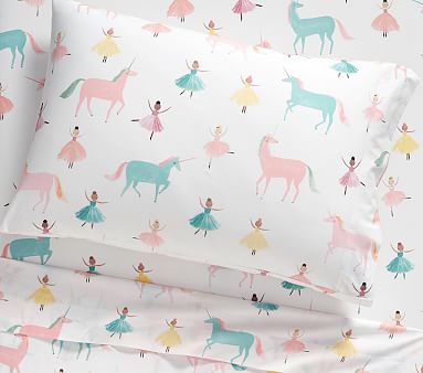 Organic Windsor Unicorn Kids Sheets | Pottery Barn Kids