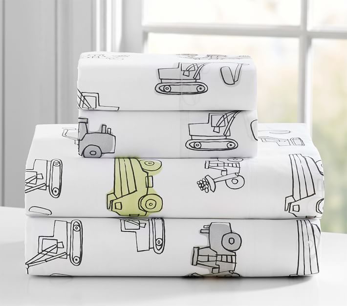 Braden Construction Kids' Sheet Set | Pottery Barn Kids