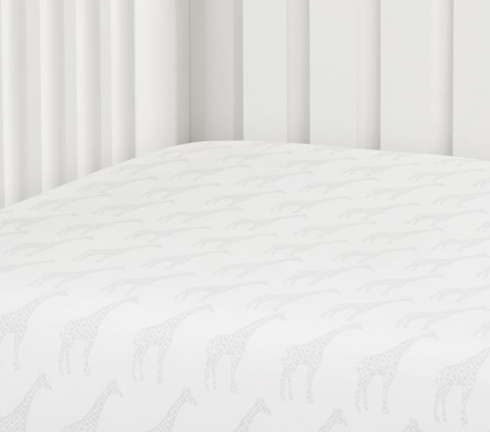 Margot Giraffe Organic Crib Fitted Sheet | Pottery Barn Kids