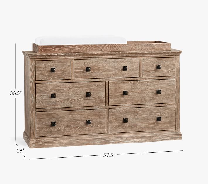 Charlie Extra Wide Changing Table Dresser & Topper | Pottery Barn Kids