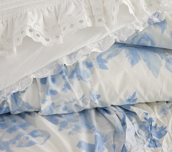 LoveShackFancy Blue Damask Floral Comforter & Shams | Pottery Barn Kids