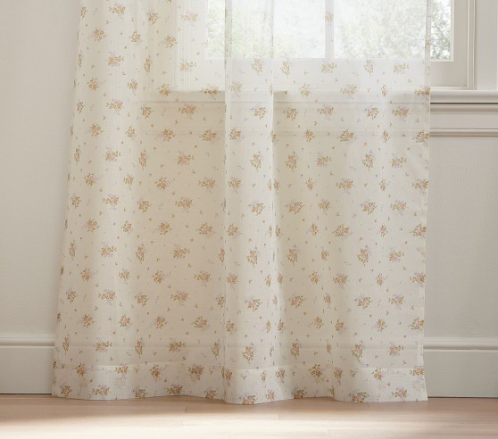 Ditsy Floral Sheer Curtain Panel, Set of 2 | Pottery Barn Kids