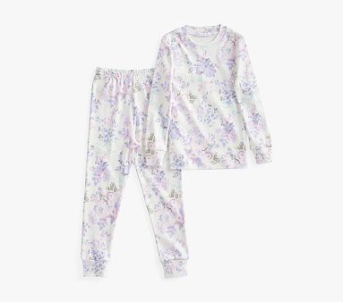 LoveShackFancy Lavender Damask Organic Tight Fit Pajama Set | Pottery ...