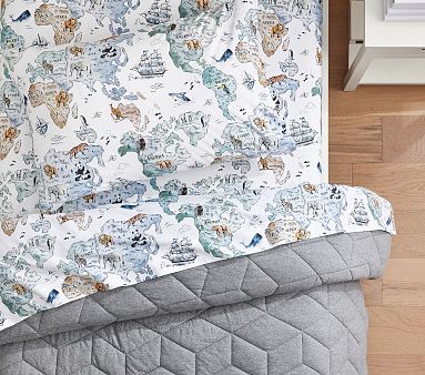World Map Organic Sheet Set | Pottery Barn Kids