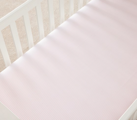 Oxford Stripe Organic Crib Fitted Sheet | Pottery Barn Kids