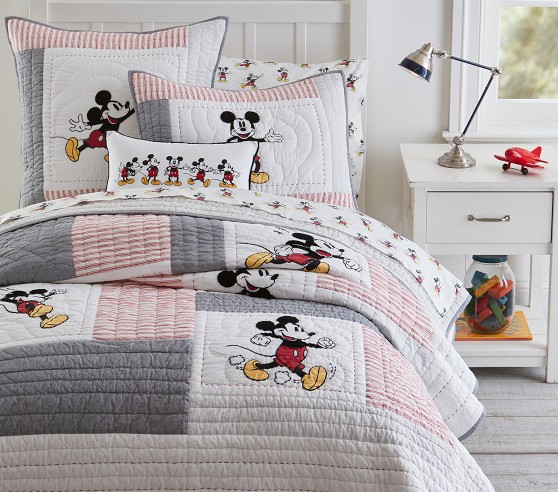 Disney Mickey Mouse Patchwork Quilt & Shams | Pottery Barn Kids