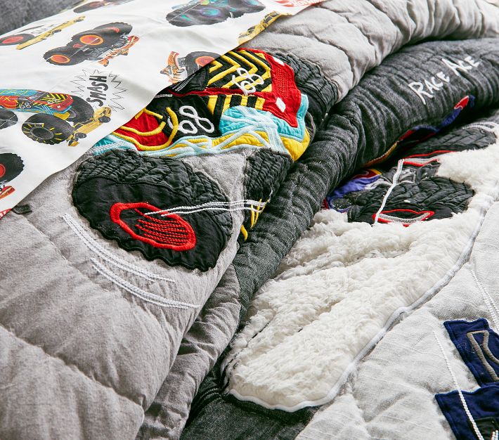 Hot Wheels™ Monster Trucks Quilt & Shams | Pottery Barn Kids