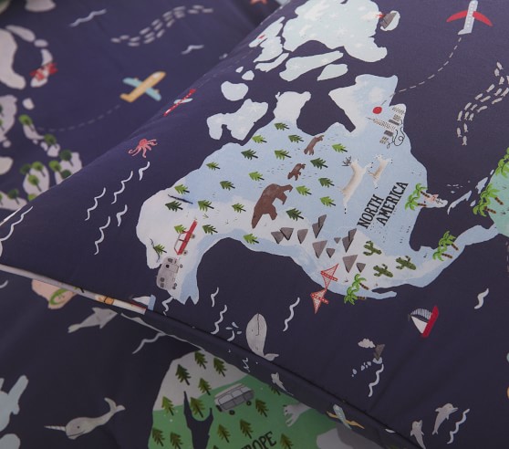 World Map Comforter & Shams | Pottery Barn Kids