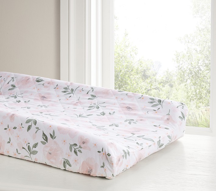 Meredith Floral Organic Changing Pad Cover | Pottery Barn Kids