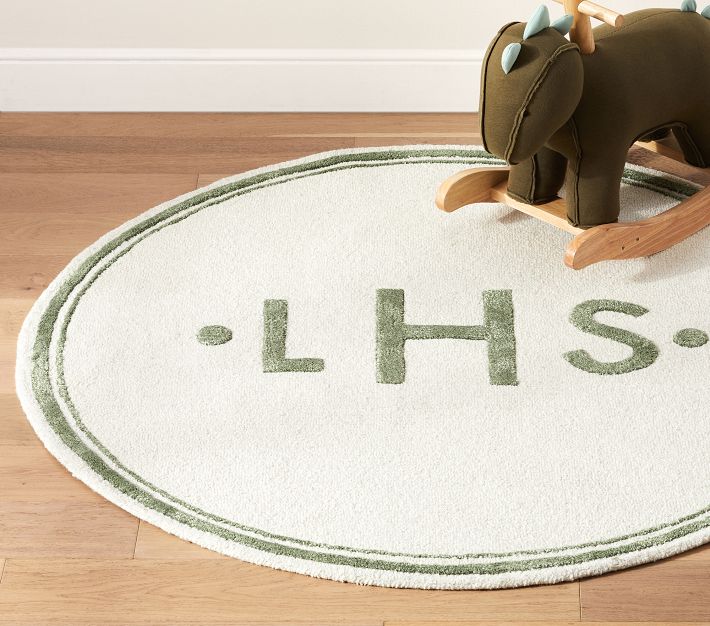 Dot Monogram Round Rug | Pottery Barn Kids