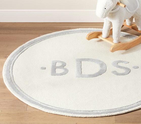 Dot Monogram Round Rug | Pottery Barn Kids
