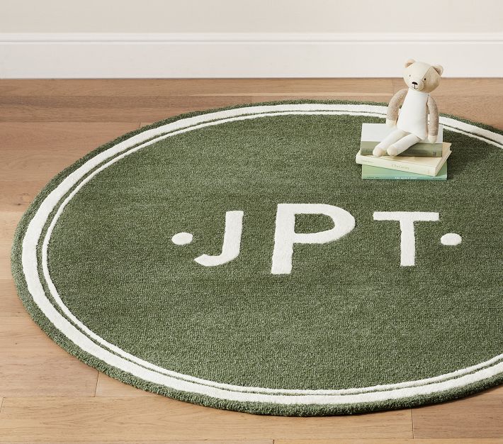 Dot Monogram Round Rug | Pottery Barn Kids