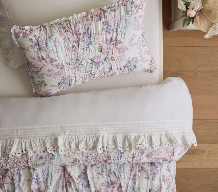 LoveShackFancy Lavender Damask Floral Comforter & Shams | Pottery Barn Kids
