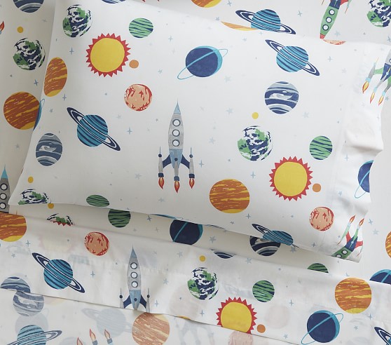 Solar System Glow-in-the-Dark Toddler Sheet Set & Pillowcase | Pottery ...