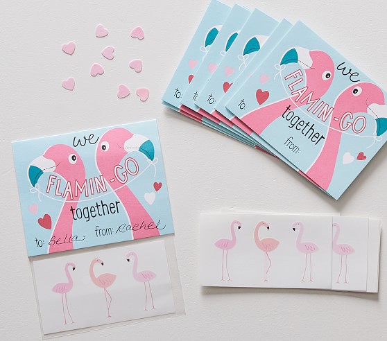 Classroom Valentine's Card, We Flamingo Together | Pottery Barn Kids