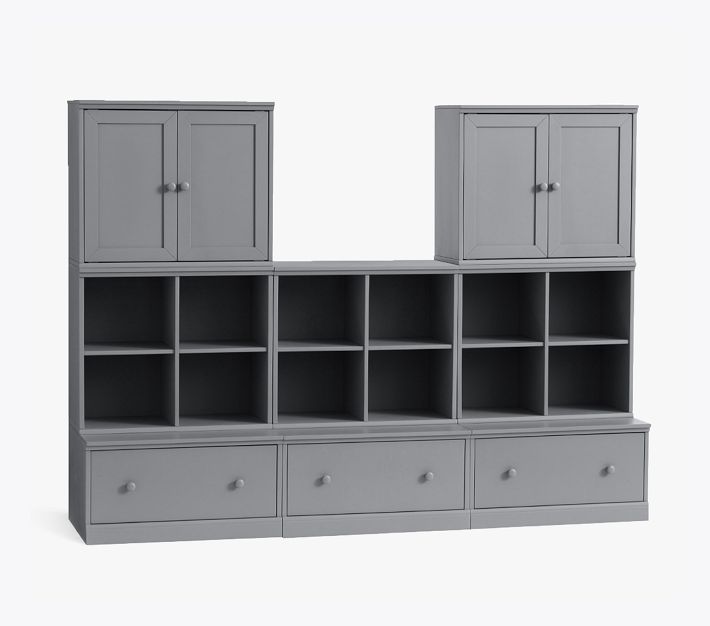 Cameron 3 Cubby Wall System with Cabinets | Pottery Barn Kids