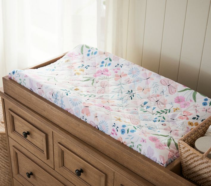 Wildflower Butterfly Changing Pad Cover | Pottery Barn Kids