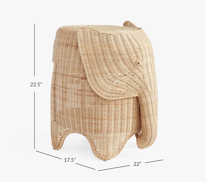 Rattan Elephant Side Table | Pottery Barn Kids