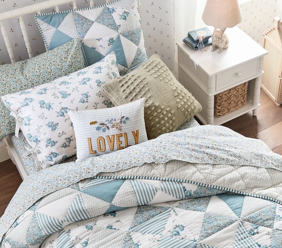 Emily & Meritt Triangle Patchwork Quilt & Shams | Pottery Barn Kids