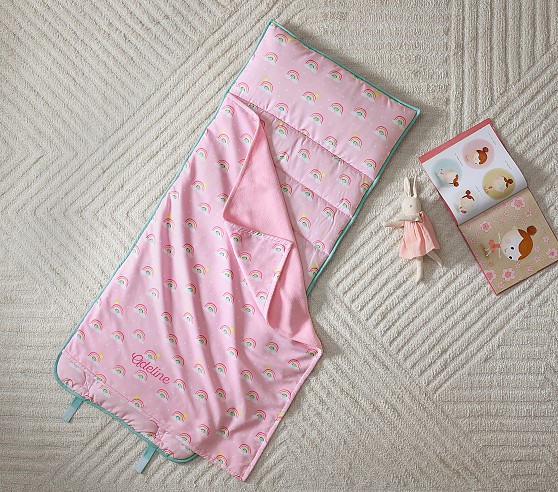 Mackenzie Pink Rainbows Nap Mat | Pottery Barn Kids