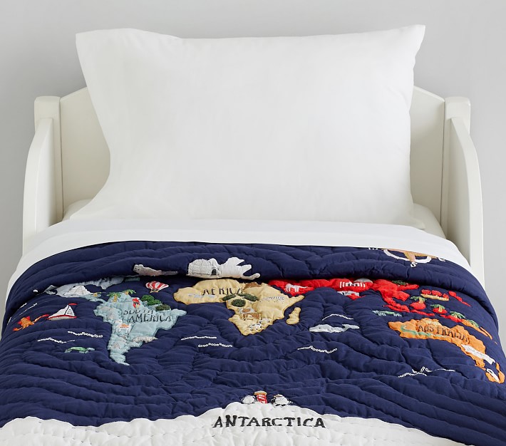 World Map Toddler Bedding | Pottery Barn Kids