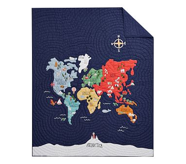 World Map Quilt & Shams | Pottery Barn Kids