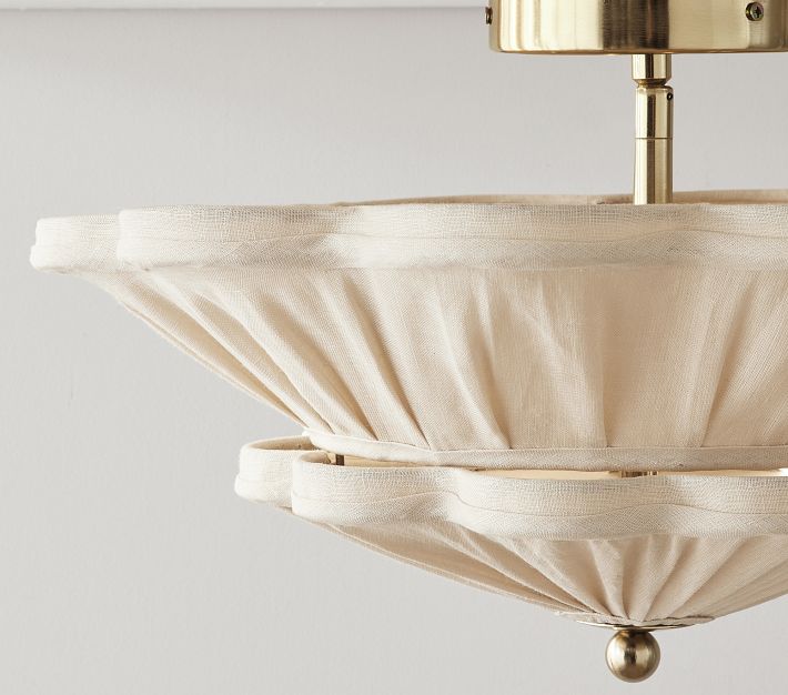 Julia Berolzheimer Linen Scallop Flush Mount | Pottery Barn Kids
