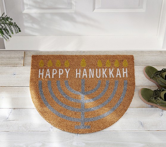 Hanukkah Menorah Doormat | Pottery Barn Kids